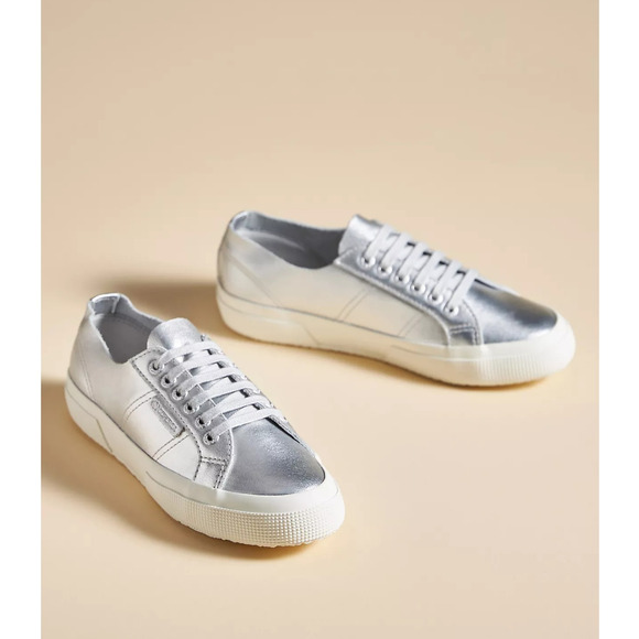 Superga | Shoes | Superga 275 Silver Metallic Sneakers New Size 7 Us ...